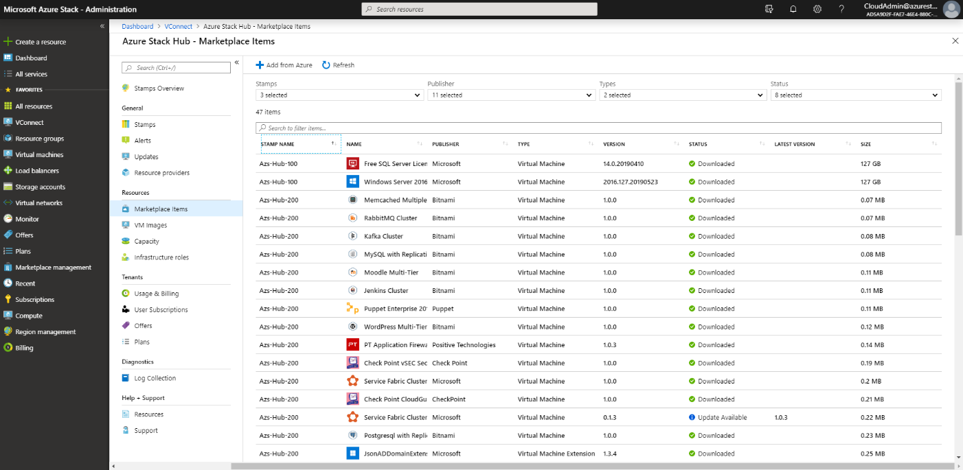 Manage Marketplace items across Multiple Azure Stack Hub Stamps in a Single Portal